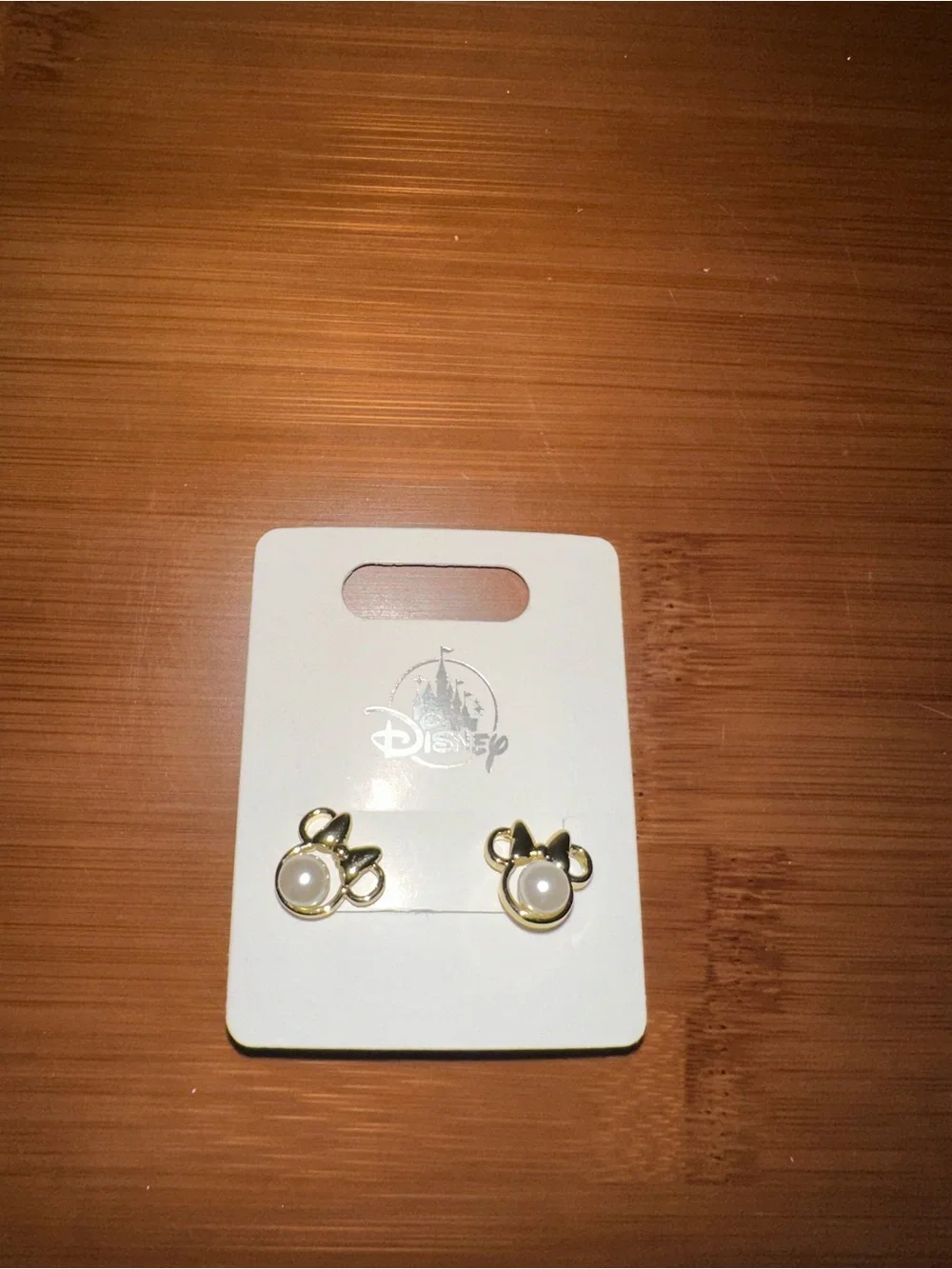Disney | Accessories | Disney Girls Gold Tone Minnie Mouse Pearl Stud ...
